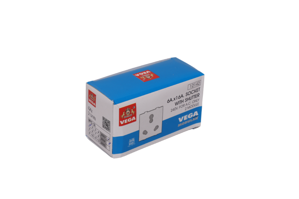 VEGA WESTERN 6A.X16A. SOCKET WITH SHUTTER 2 MODULAR – Amar Machinery ...