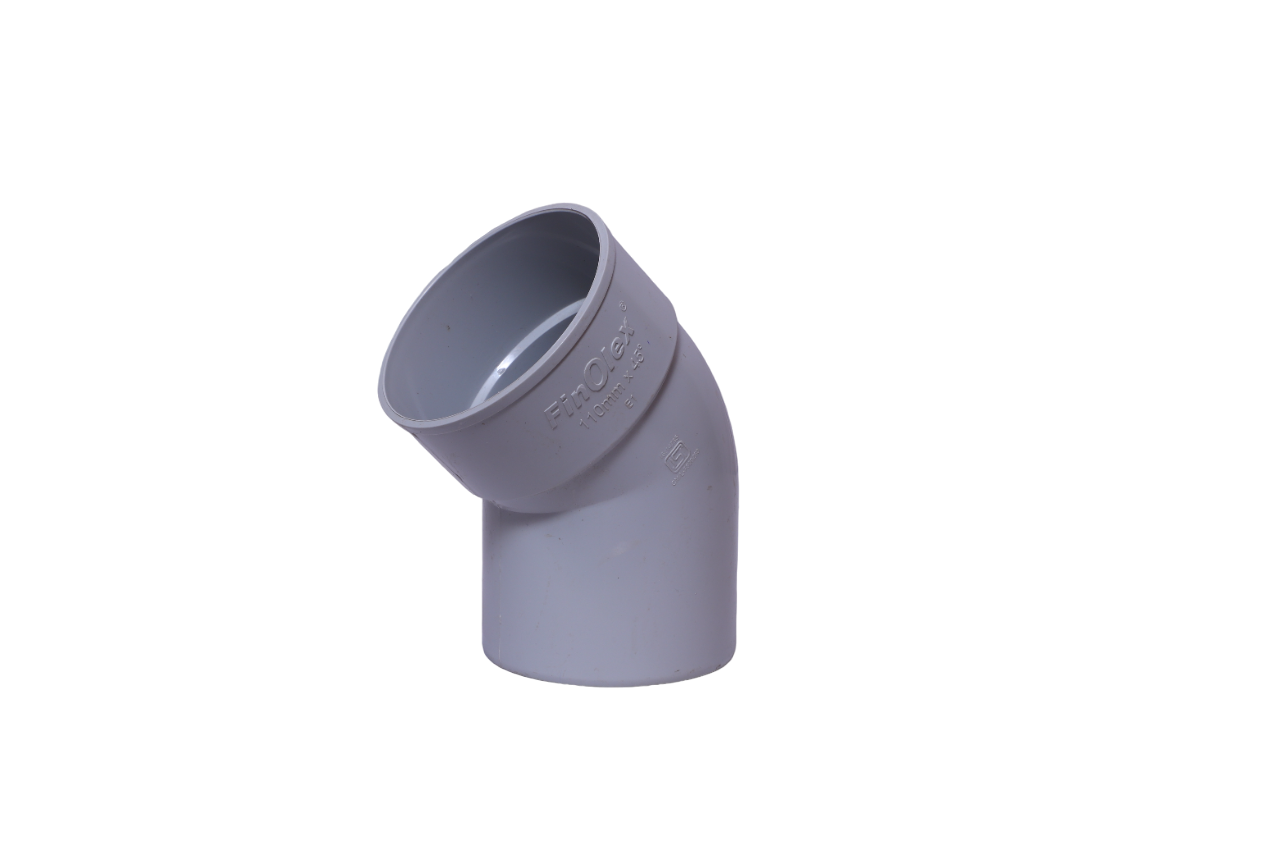 110 mm bend 45* ( half bend ) solvent weld, swr , shu bend finolex ...
